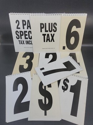 White BLACK Spiral Bound Flip Chart Numbers Words Retail Signage Price ...