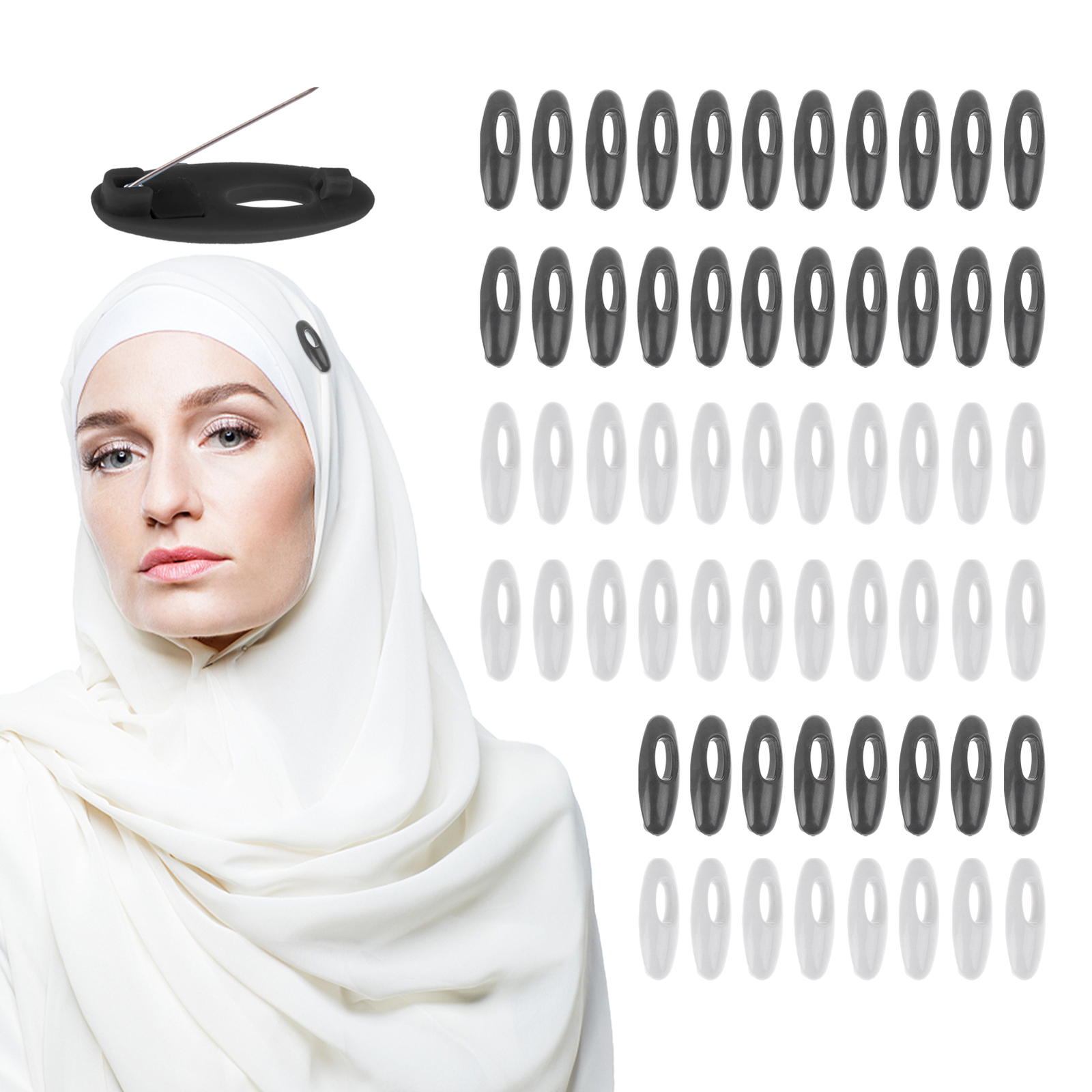 Women Safety Locking Scarf Decoration Clip Hijab Pins Headscarf Ladies ...