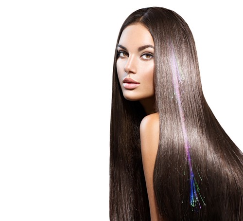 10 Multi Coloured LED Hair Extensions Light Up Party Barrettes Fibre ...