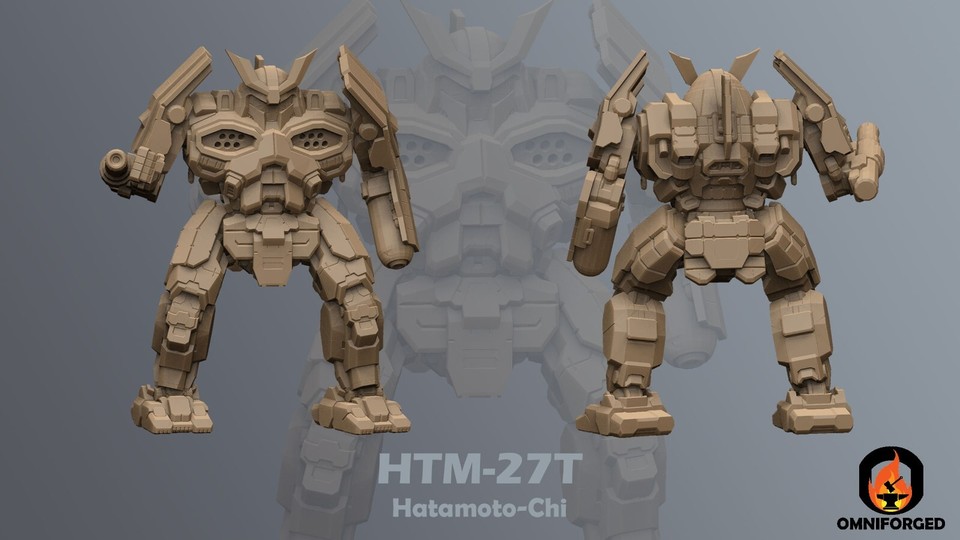 Hatamoto-chi Mini HTM-27T MWO Mech Miniature Compatible with Battletech ...