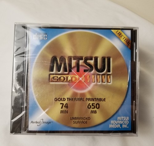New Sealed MITSUI Gold CD-R 100+ Year Blank CD Disc 74 Minute 650MB lot ...