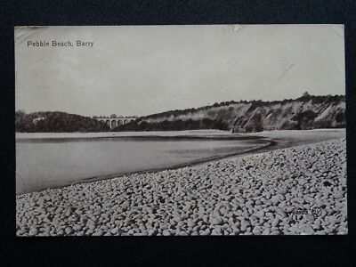 Wales BARRY The Pebble Beach & Viaduct c1914 RP Postcard by Valentine ...