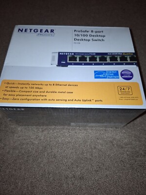 NETGEAR. Prosafe, 8-port, 10/100, Desktop Switch FS208 | eBay