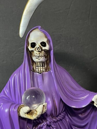Santa Muerte Saint Death Grim Reaper Statue Figurine, 16", Purple ...