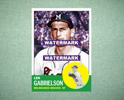 Len Gabrielson Milwaukee Braves 1963 Style Custom Baseball Art Card | eBay