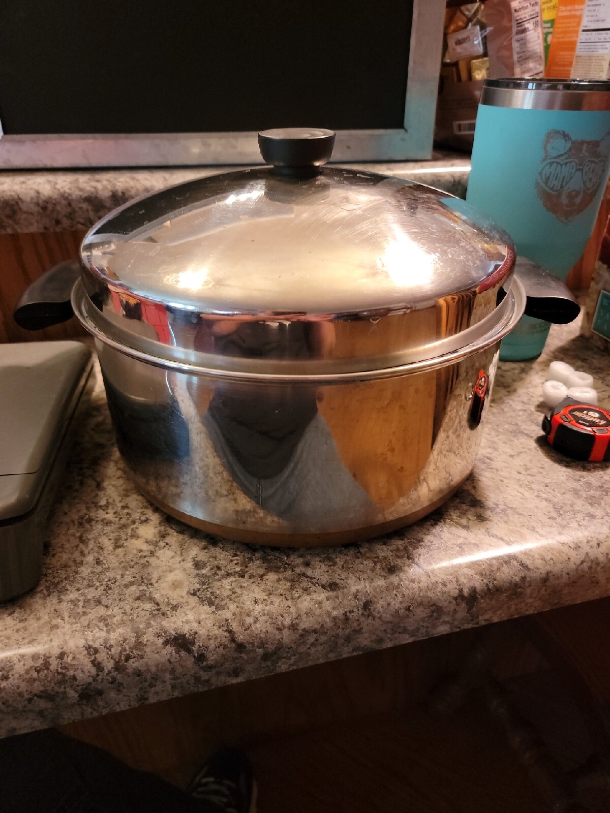 REVERE WARE 1801 Copper Bottom Stock Pot 6 Quart with Lid Cookware ...