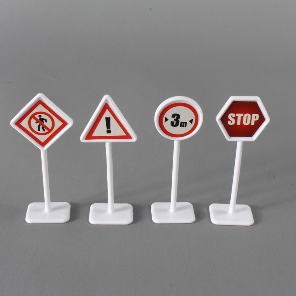 6 Sets Traffic Roadblock Scene Road Signs Talking Traffic Light Toys ...