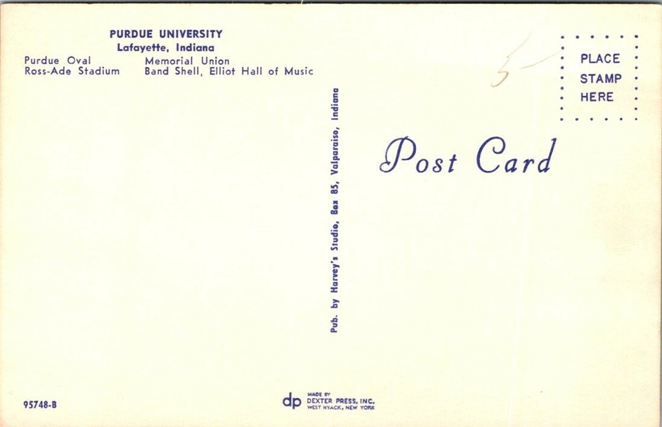 Postcard Purdue University Lafayette Indiana Chrome | eBay