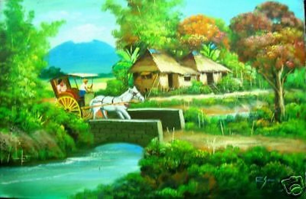 Philippine Rural Paintings Philippine Scenery Landscape Painting