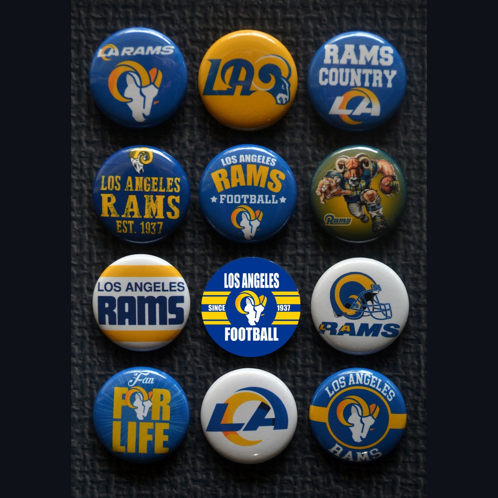 Los Angeles Rams Football - 1" Pinback Buttons | eBay