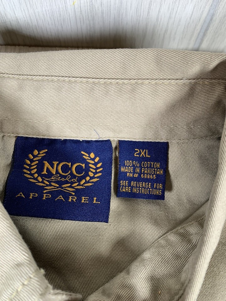 NCC Apparel Gold Mens Shirt Jacket Size 2X Short Sleeve GYM RAT Logo ...