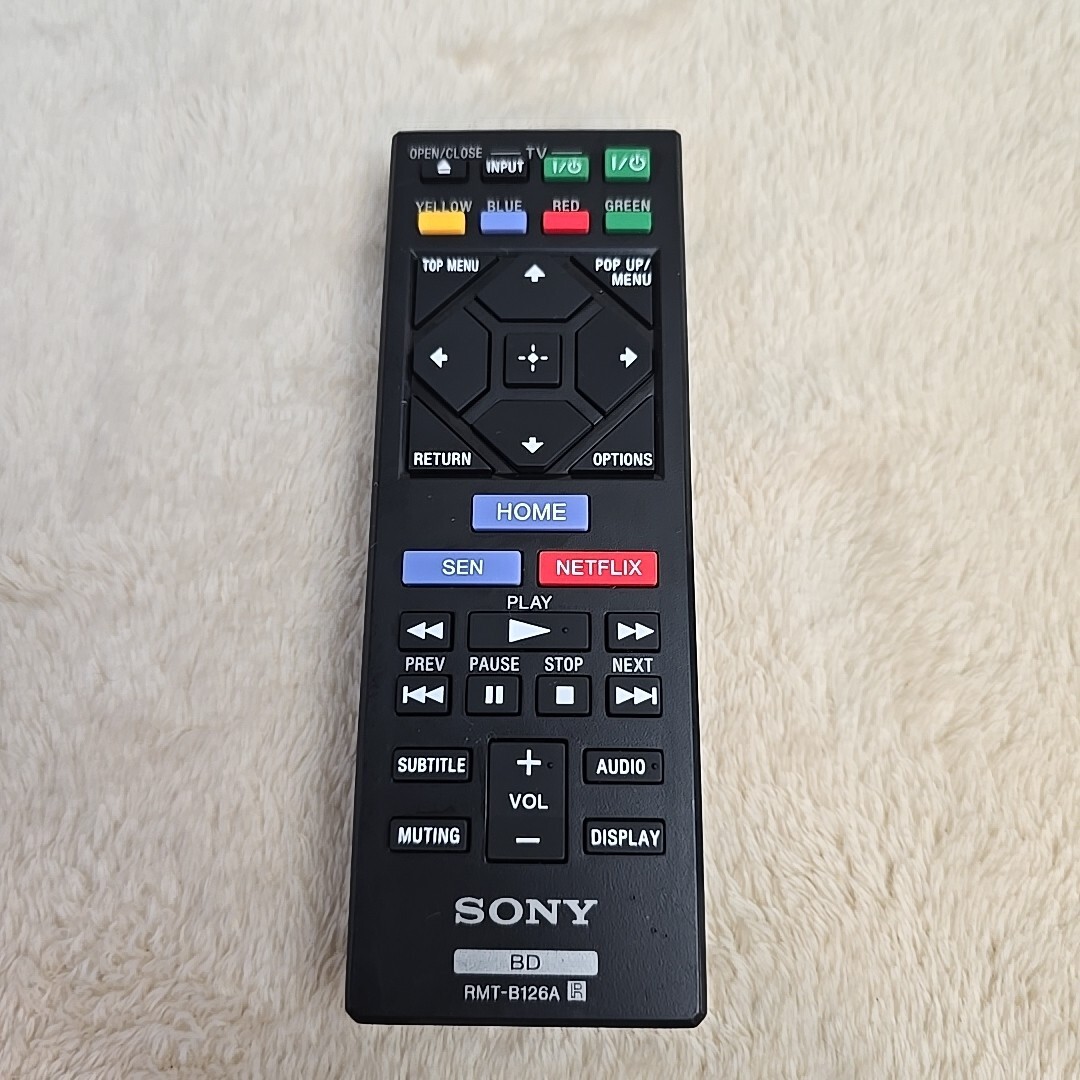 GENUINE SONY RMT-B126A BLU-RAY DVD PLAYER REMOTE - BDP-S1200 BDP-S2200 ...