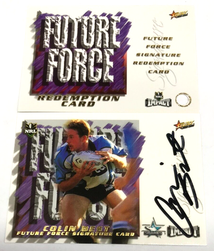 2001 SELECT NRL IMPACT FUTURE FORCE SIGNATURE CARD FF5-COLIN BEST ...