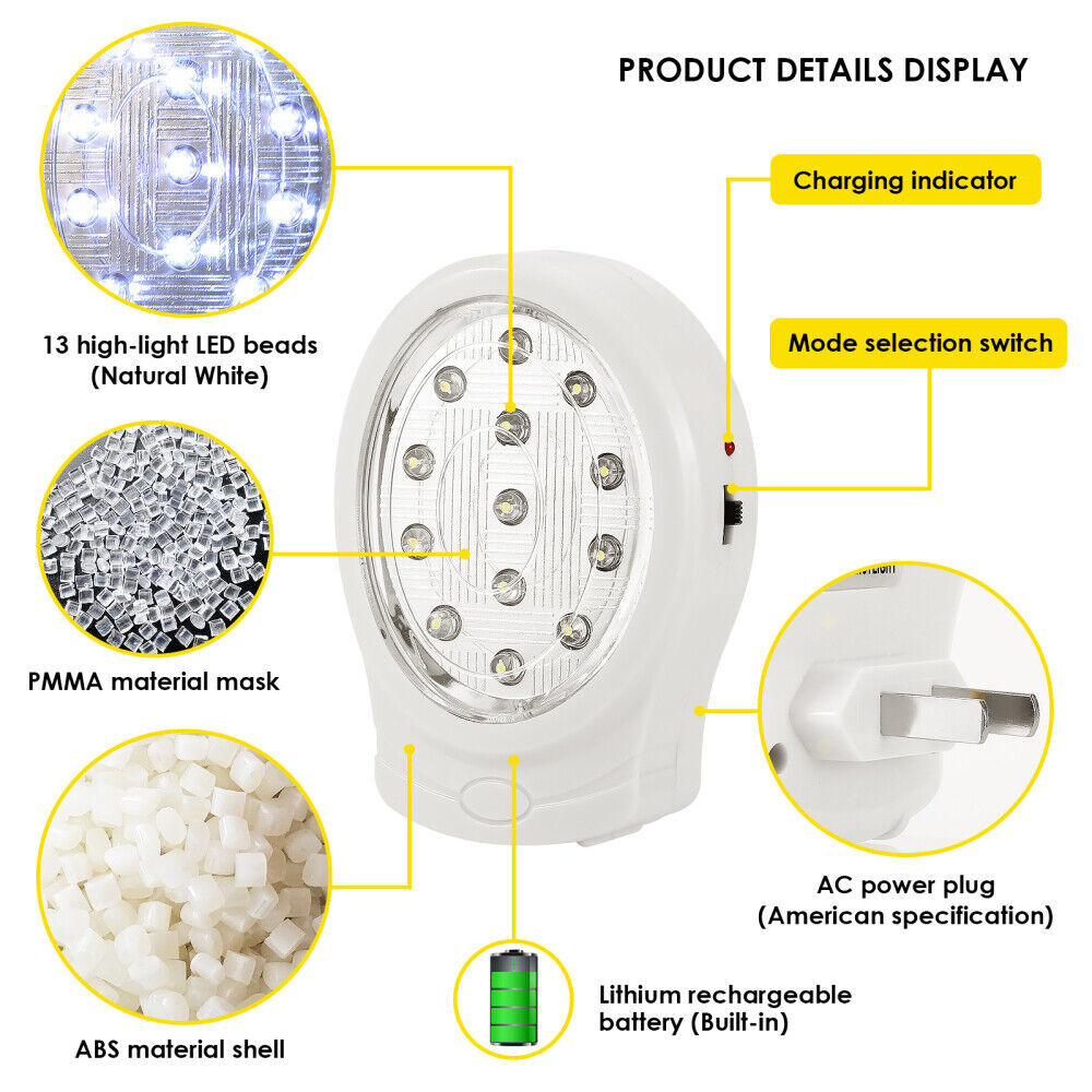 Automatic Power Outage Light 1 Emergency Power Failure, No Wiring,