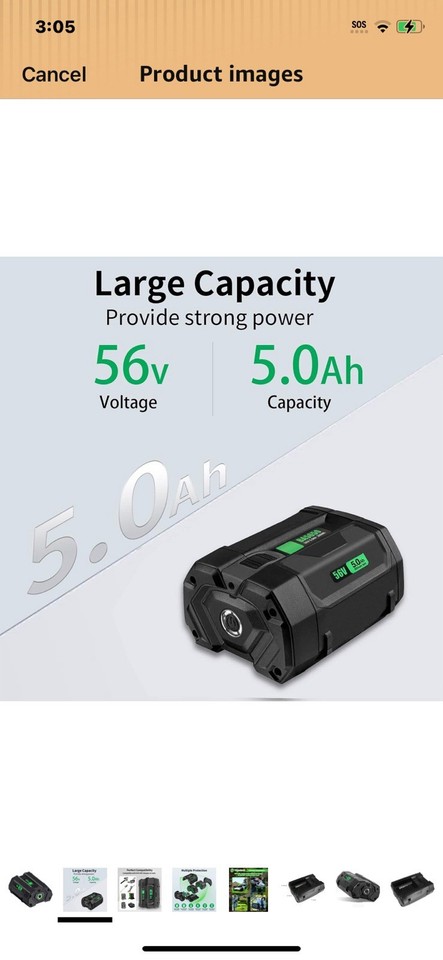 Ego BA2800T 56-Volt 5.0Ah Lithium 692042011047| eBay