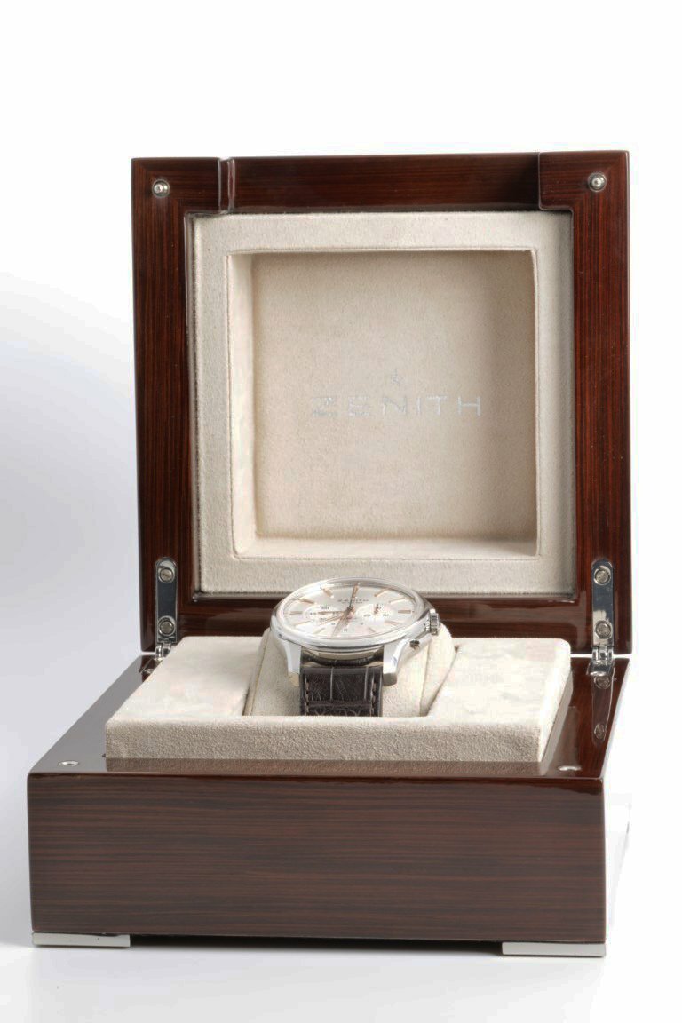 Zenith El Primero Chronograph 42mm Steel Leather Automatic Men's Watch ...