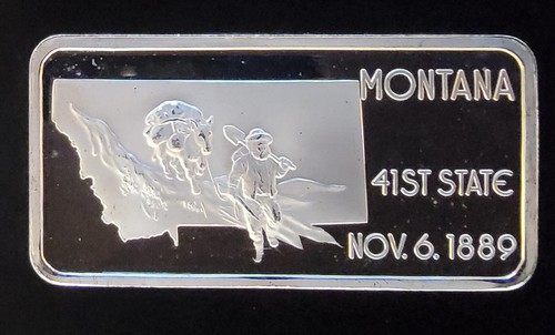 1975 Montana 41st State Rare Hamilton Mint Bullion-999 Silver 1 Oz ...