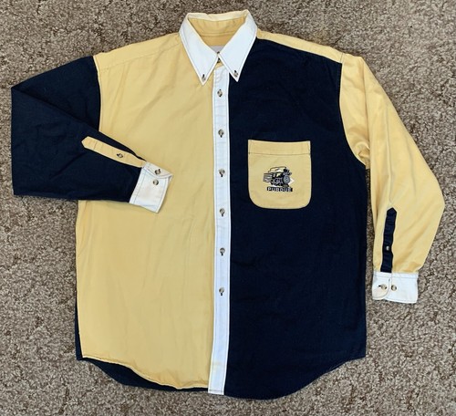 Vintage Purdue Boilermakers Shirt Mens M Black Gold Color Block Button ...