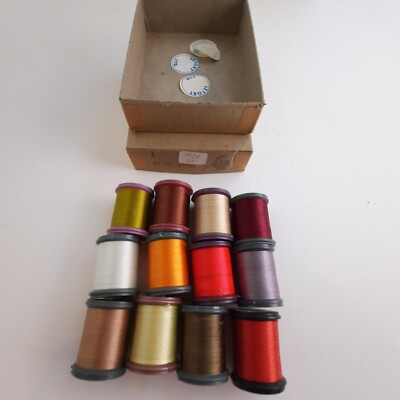 12 spools Pre Waxed Monocord Fly Tying Thread 50 Yard spools of Nylon ...