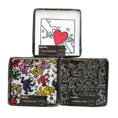 Keith Haring Storage Box Set of 3 100% Polyester Material Size approx ...
