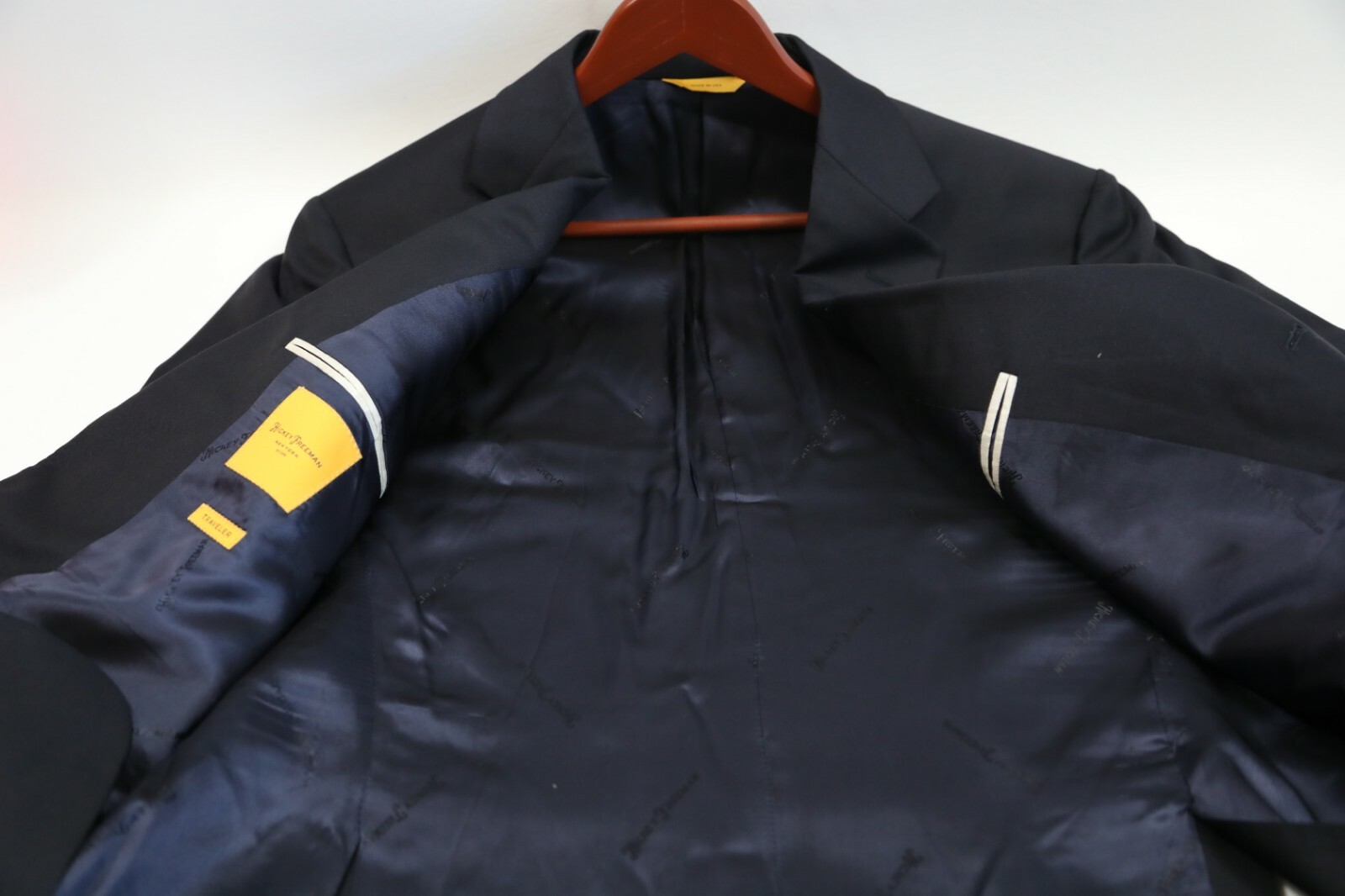 #350 Hickey Freeman Traveler Lindsey Navy Two Button Blazer Size 40 ...