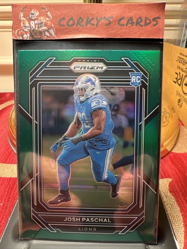 2022 Panini Green Prizm #389 JOSH PASCHAL RC Rookie Detroit Lions | eBay