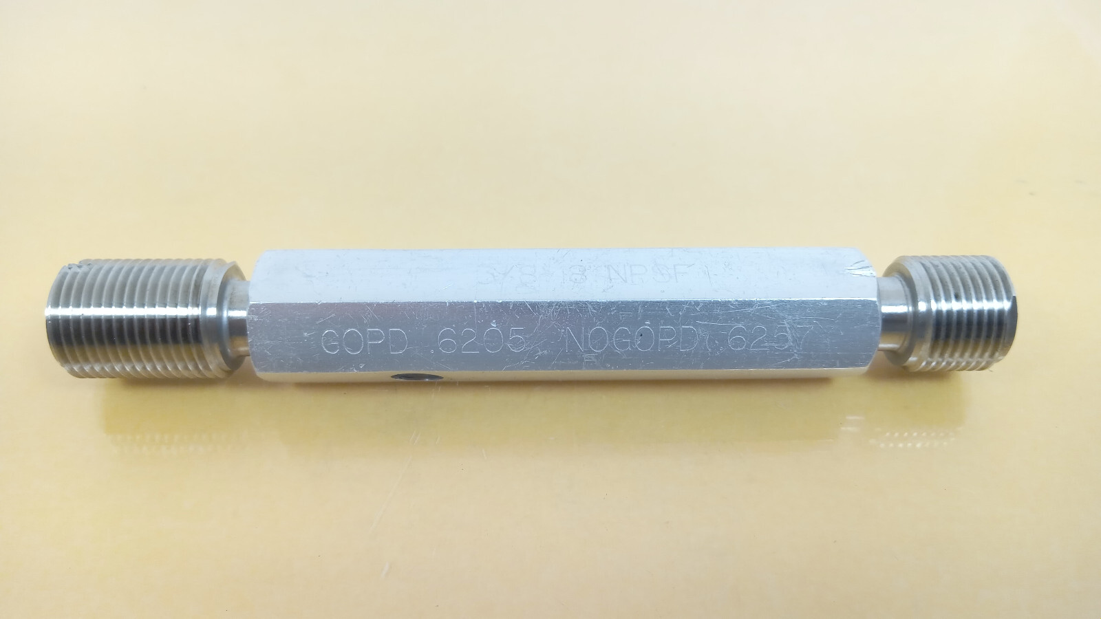 3/8 18 NPSF THREAD PLUG GAGE SET GO .6205 / NO GO .6257 INSPECTION ...