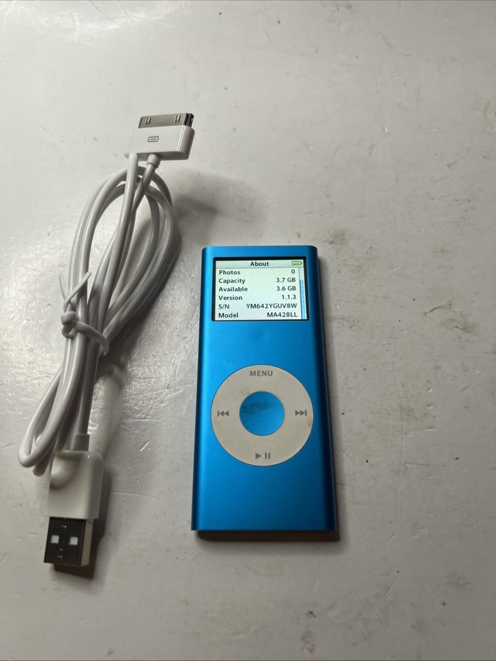 Apple iPod Nano A1199 4 GB 2nd Generation Blue (MA428LL/A) Tested And ...