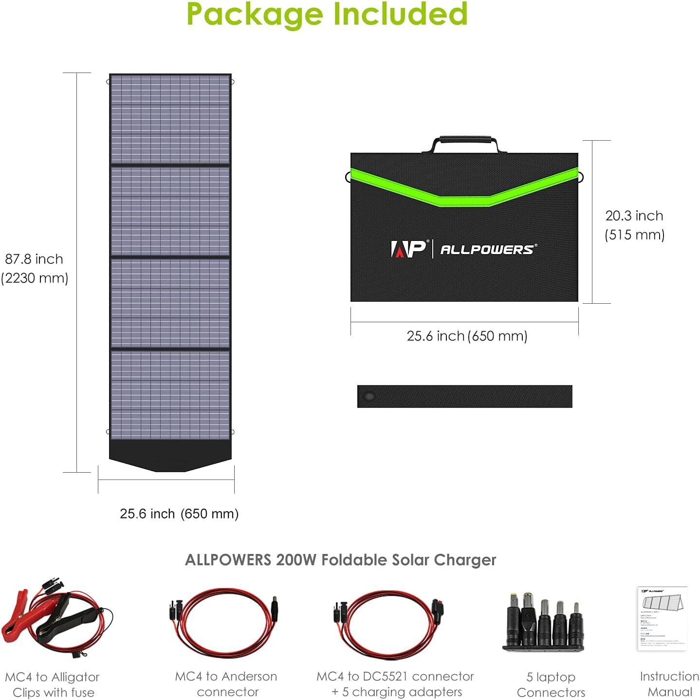 ALLPOWERS 200W Portable Solar Panel Kit for Solar Generator Camping ...