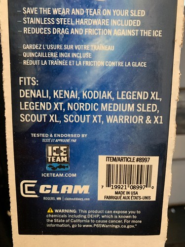 Clam Sled Runner Kit #110742 8997 | eBay