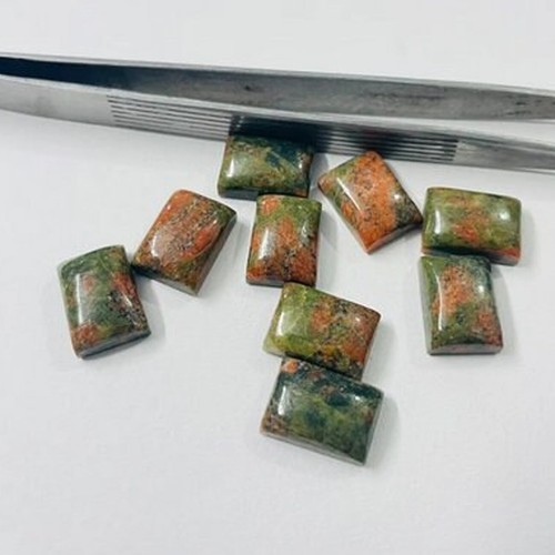 Rectangle Cabochon Natural Unakite 5x7mm To 12x16mm Calibrated Loose ...