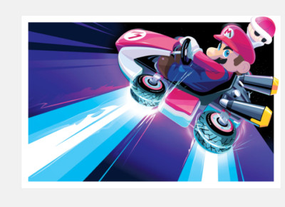 Super Mario Bros Mario Kart Red Shell Poster Giclee Print 24x16 Mondo ...