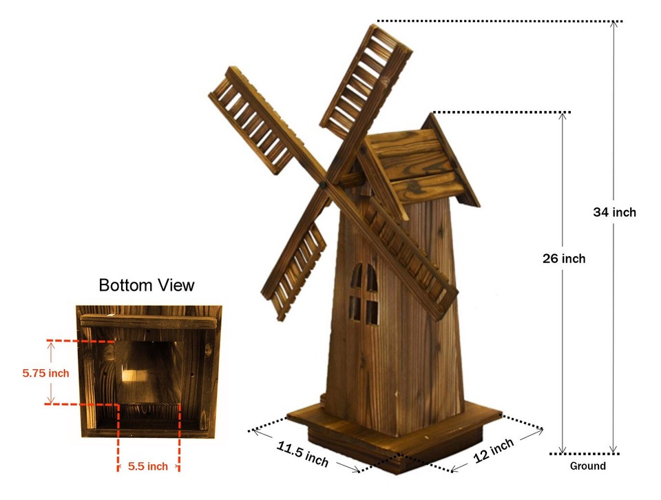 Wooden Dutch Windmill Back Yard Decorations - Classic Old-fashioned ...