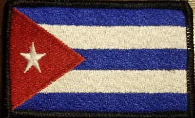 CUBA Flag Iron-On Patch Morale Tactical Cuban Emblem Black Border #5 | eBay