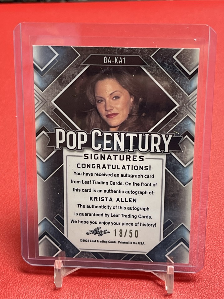Krista Allen 2022 Leaf Pop Century Silver BA-KA1 Auto Autograph #18/50 ...
