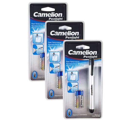 3x Camelion Doctor Light Torch Emergency LED Flashlight w/ 2x AAA ...
