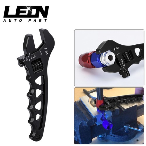 Hose Fitting Adjustable Wrench Spanner Aluminum 3AN-12AN Black Fitting ...