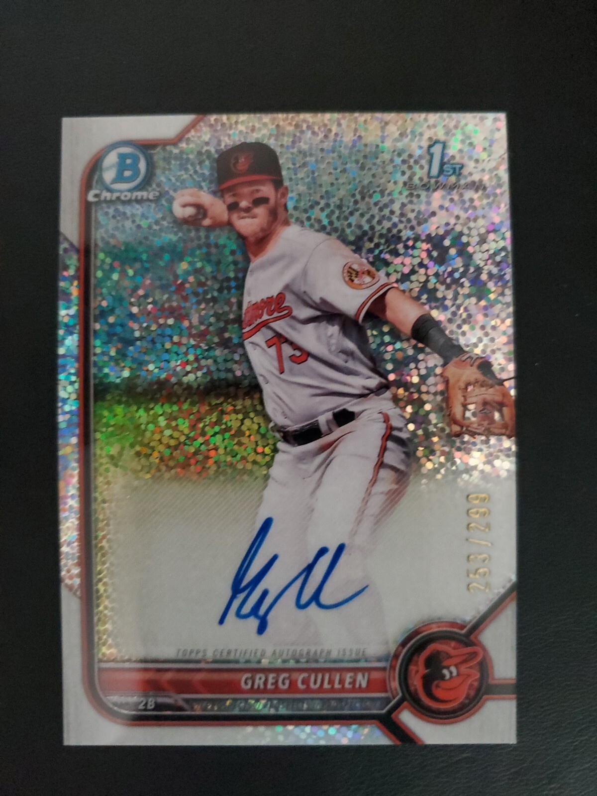 Greg Cullen 2022 Bowman Chrome Prospects Speckle Refractor Autograph #d 253/299 | eBay