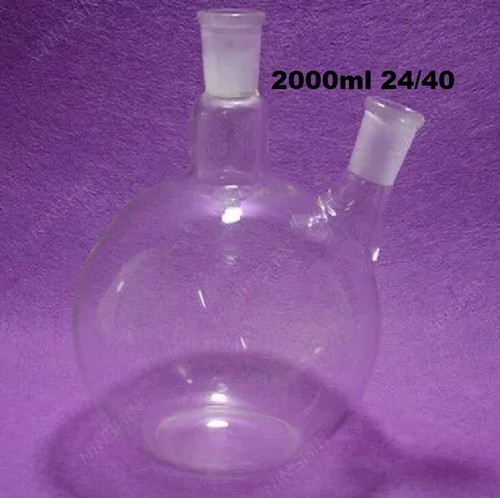 2000ML Flat Bottom Flask Two Neck 24/40 Lab Glassware | eBay Australia