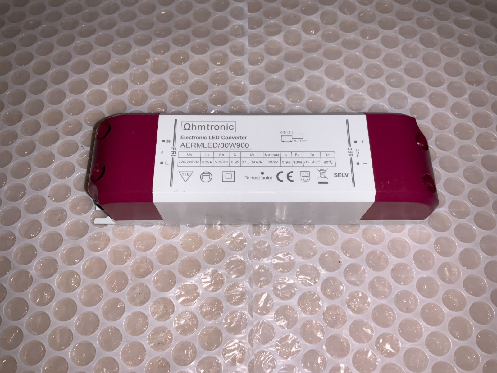 OHMTRONIC LED DRIVER AERMLED/30W900 24-37v 50v MAX 900ma 30w | eBay UK