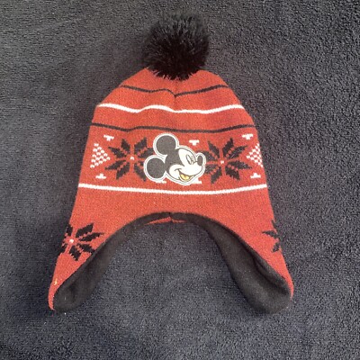 Disney Mickey Mouse Winter Hat Beanie with Pom Pom Toddler Cap | eBay