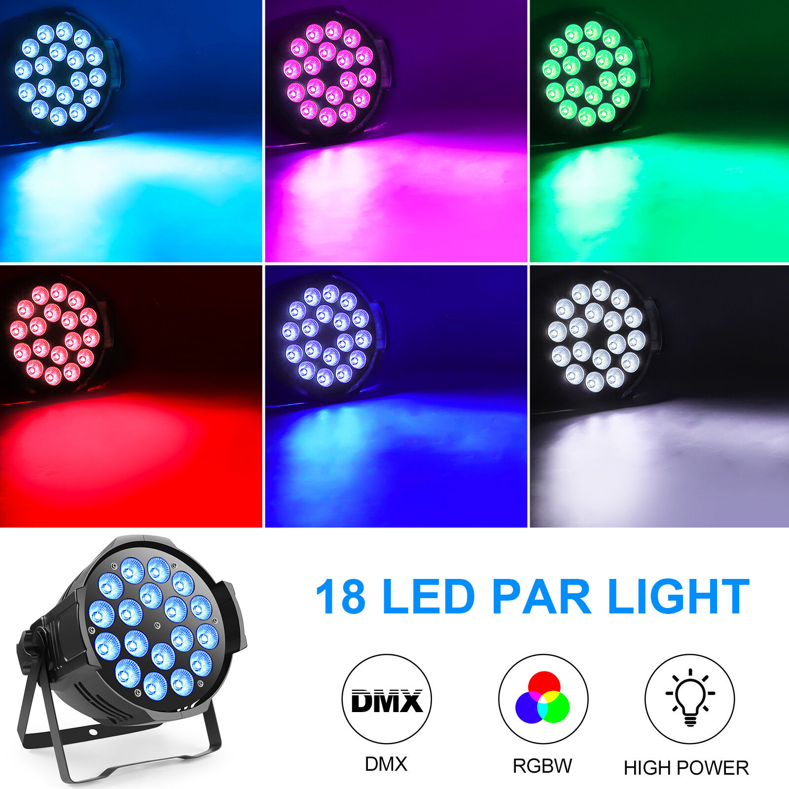 270W 18LED PAR Lights RGBW Stage Lighting DMX DJ Disco Party Club Bar ...