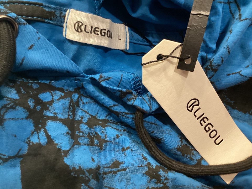 KLIEGOU Mens 100 Cotton Hipster Hip Hop Longline Hoodie T-Shirt Pre ...