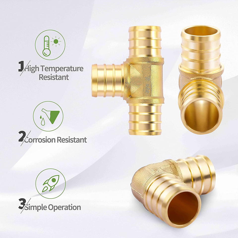 Litorange 1/2 Inch T PEX Tee & 90 Degree Elbow & Straight Coupling 1/2 ...