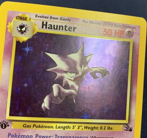 HAUNTER HOLO RARE 1ST FIRST EDITION POKEMON FOSSIL 6/62 LIGHTLY PLAYED ...