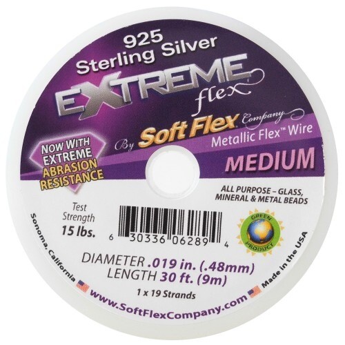 Soft Flex Wire Extreme 925 Sterling Silver .019, 30 ft,19 Strands,0 ...