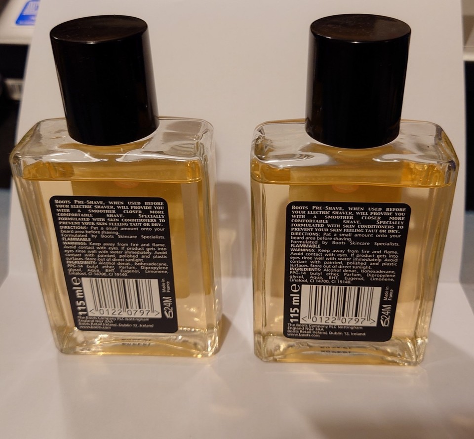 Boots FRESHWOOD Electric Pre-Shave - Glass Bottles; 115ml - Sold ...