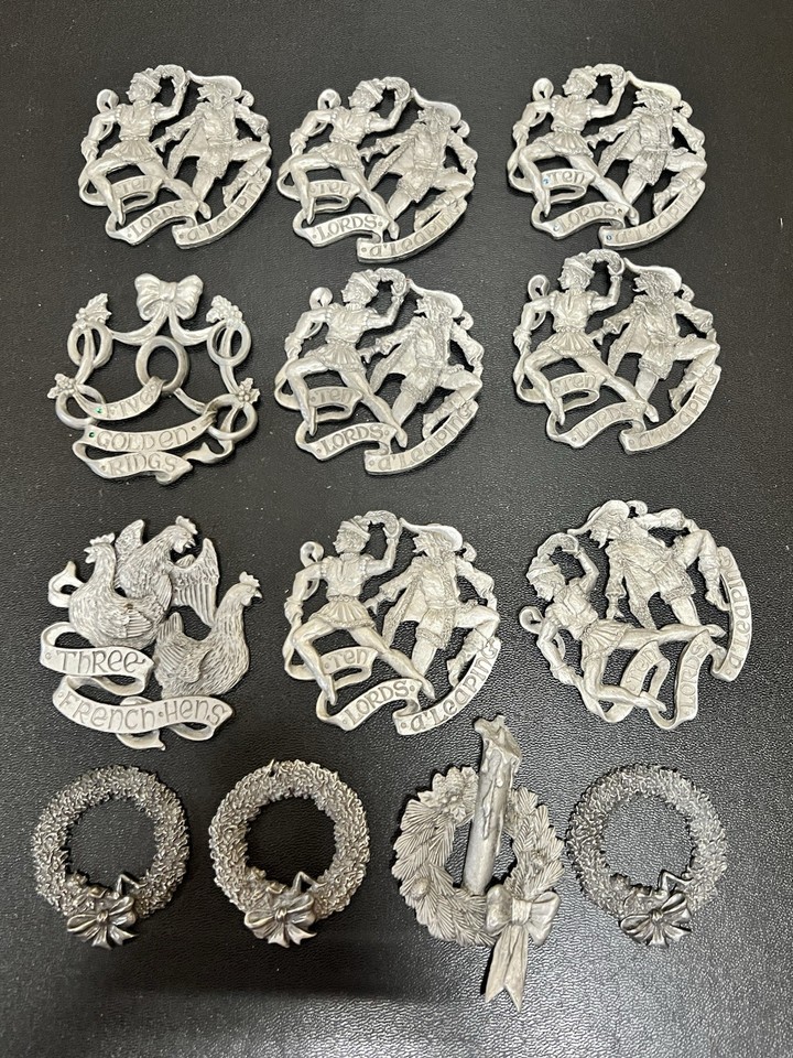 Vintage Lot Of 38 Bob Maurus Gallo Pewter Christmas Ornaments Gargoyle ...