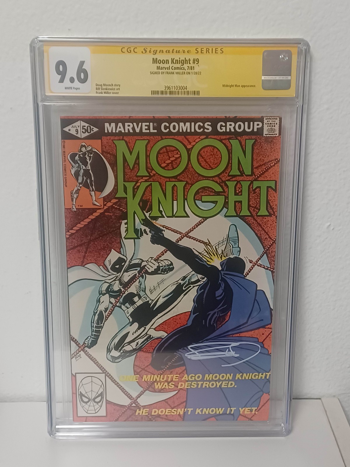MOON KNIGHT #9 (Marvel Comics, 1981) CGC 9.6 SIGNED by FRANK MILLER ...