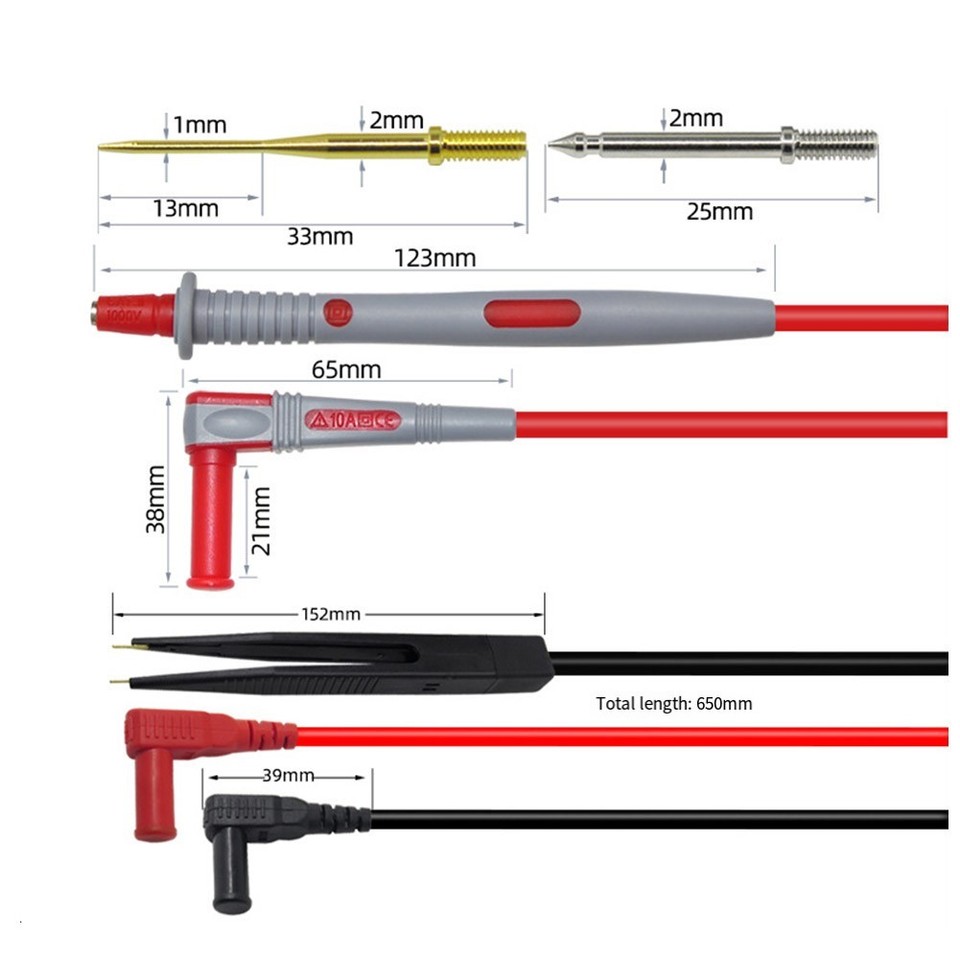 Robust 21Pcs Electrical Test Leads Collection Compatible with Any Meter ...